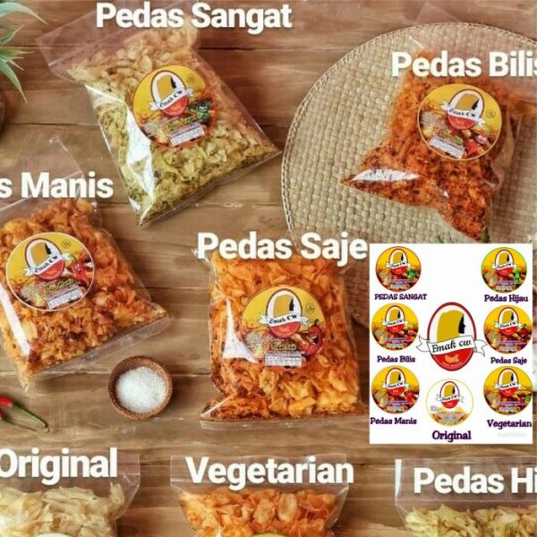 Label Keripik Singkong Custom Design Murah dan Contohnya